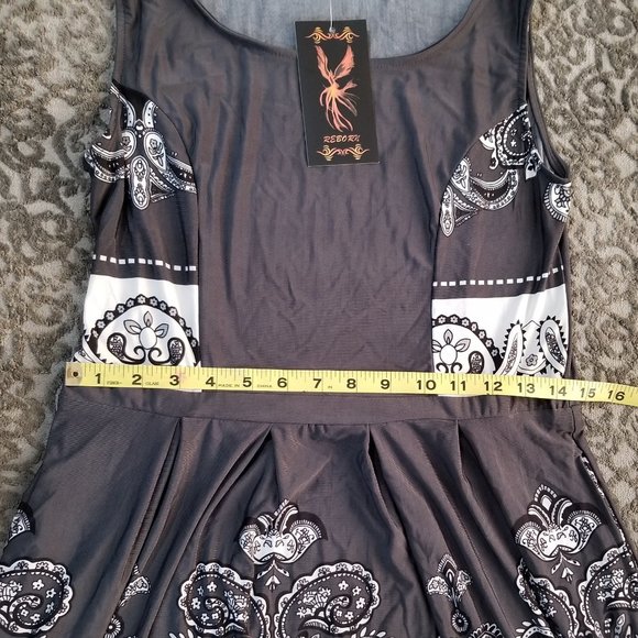 Reborn | Dresses | Reborn Dressgrey With Paisley Design Size M | Poshmark
